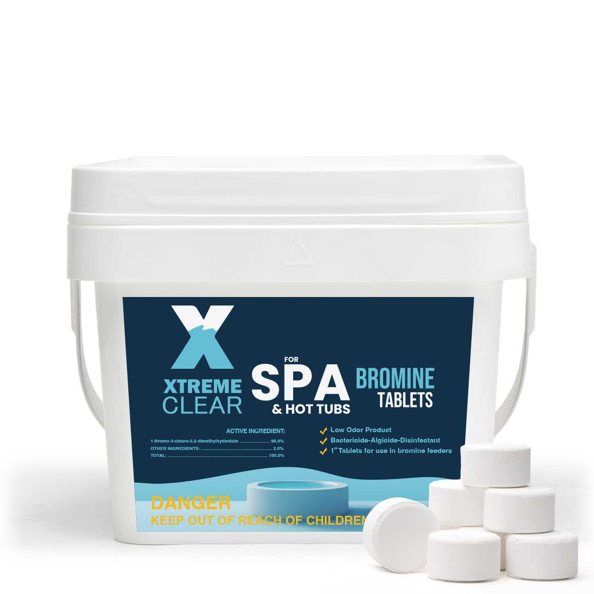 Xtremeclear Bromine Tablets for Spa & Hot Tub – 5 lbs Bottle, 1-Inch T ...