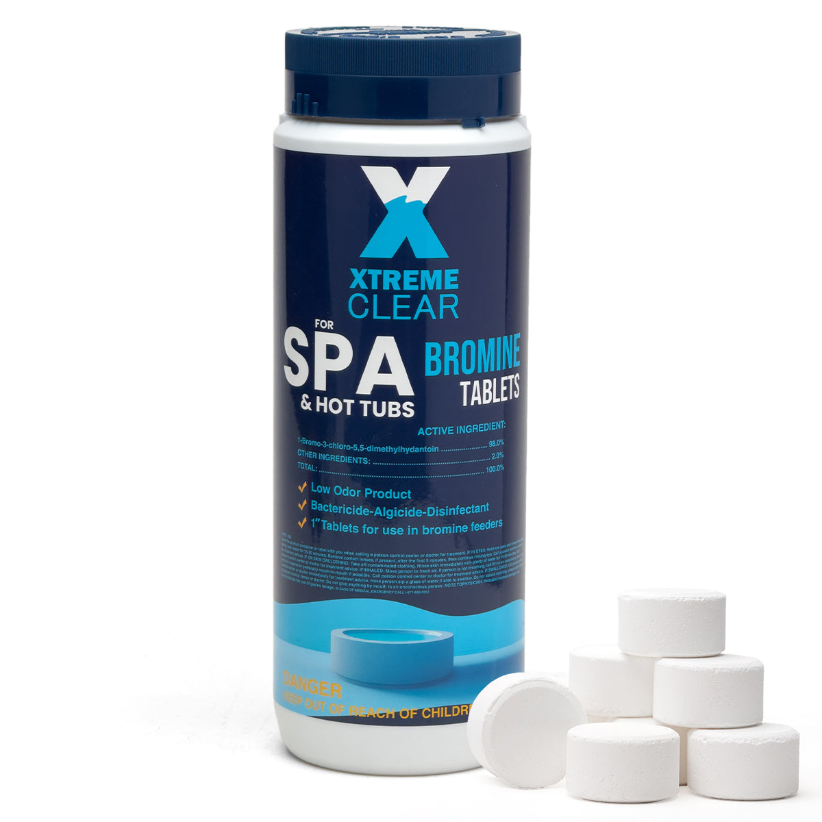 Xtremeclear Bromine Tablets for Spa & Hot Tub – 1.5 lbs Bottle, 1-Inch ...
