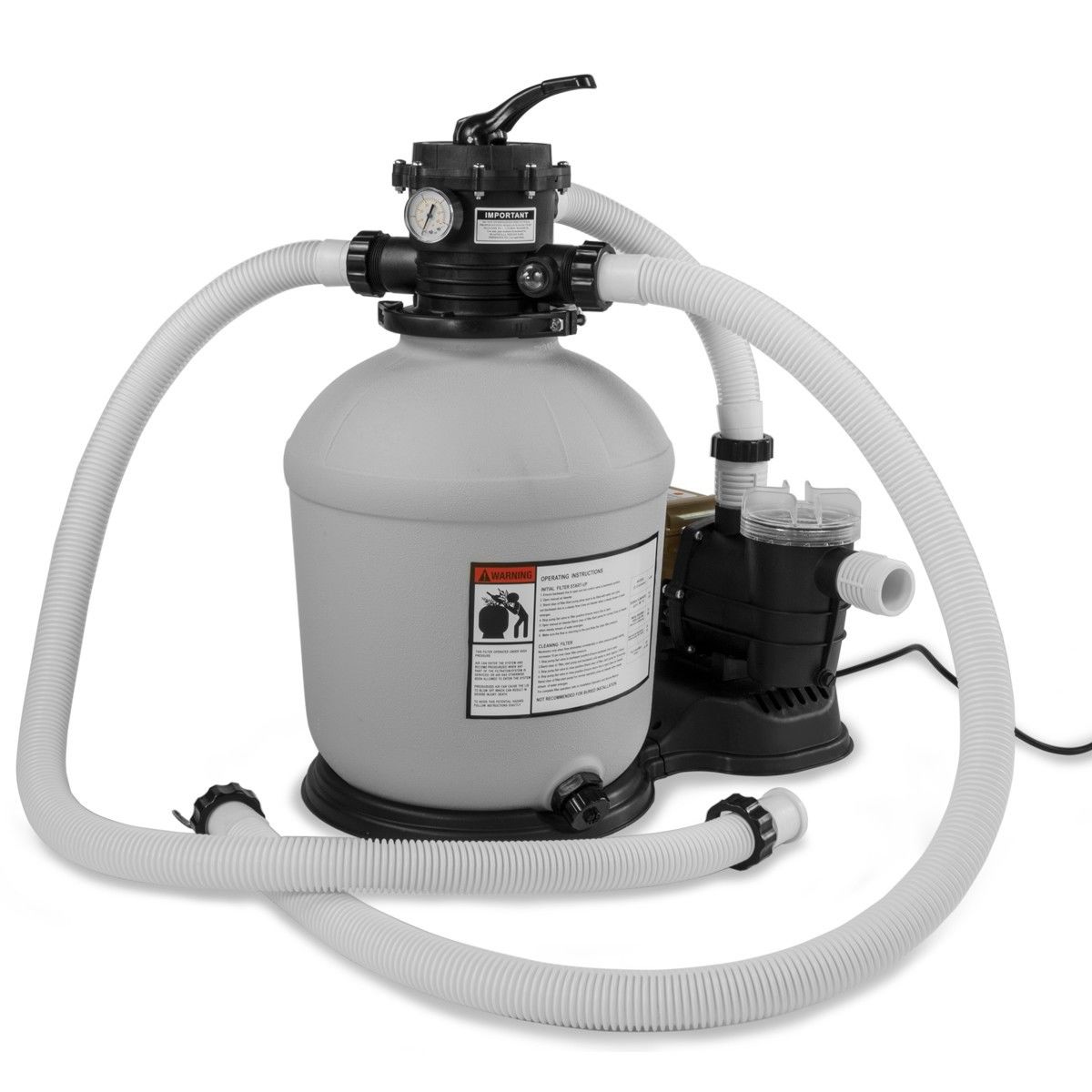 XtremepowerUS Above-Ground Pool 16" Sand Filter With 3100GPH 3/4hp Poo ...