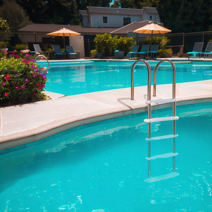 XtremepowerUS Stainless Steel Swimming Pool Ladder 5-Step for In-Groun ...