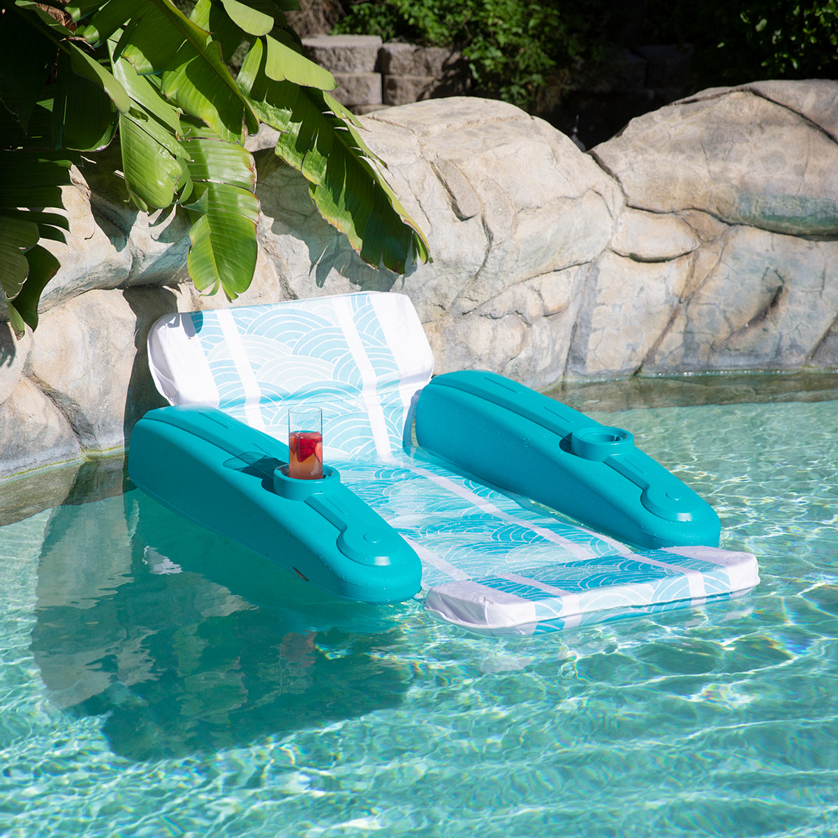 XtremepowerUS Swimming Pool Floating Chaise Lounge Cushion With Cuphol ...