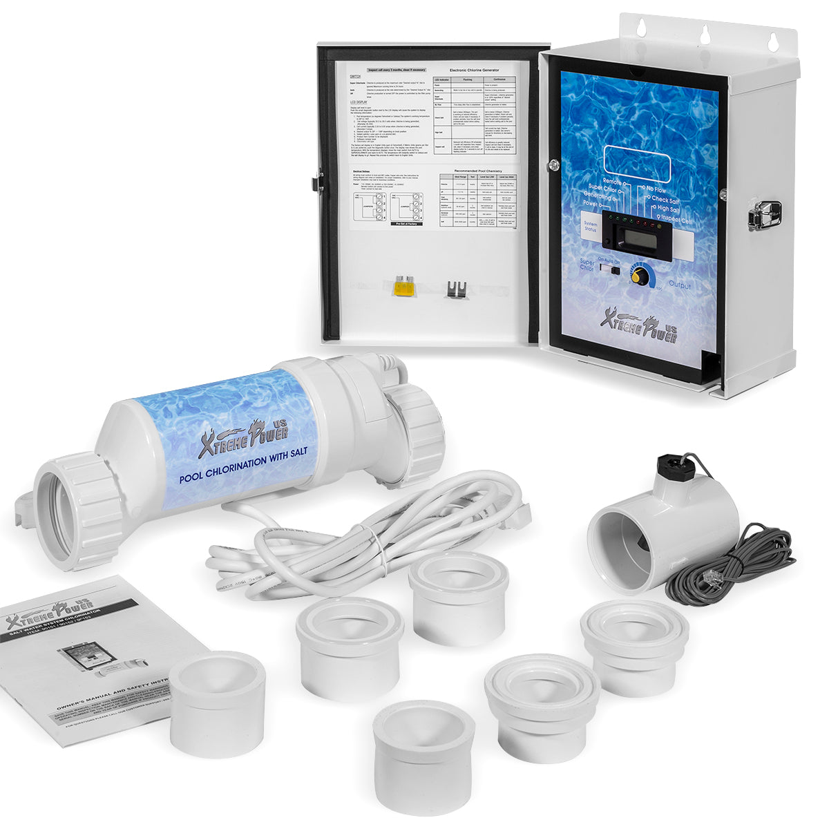 Pool Chlorine Generator System for 40k Gallons Pool Salt Cell Flow Swi ...