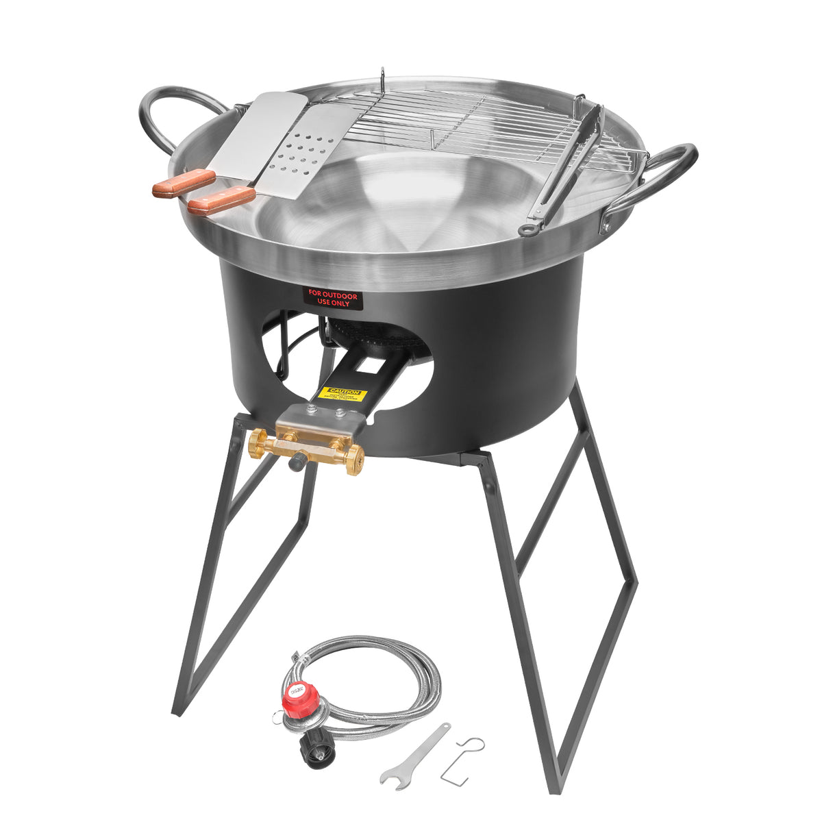 Barton 23" Concave Comal Set Propane Burner Stove Stand Discada Disc C ...