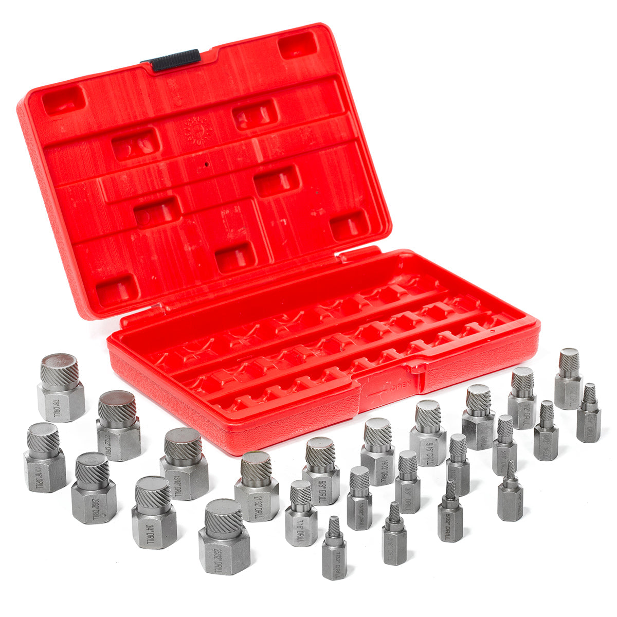 Stark USA 33604 25pc Multi-Spline Screw Extractor Set Hex Head Bit Soc