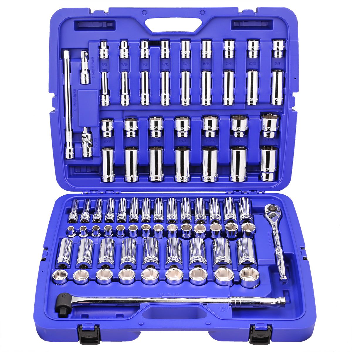 Stark USA 35302 84pc 1/2"dr Master Socket Set SAE/Deep SAE/MM Ratchet