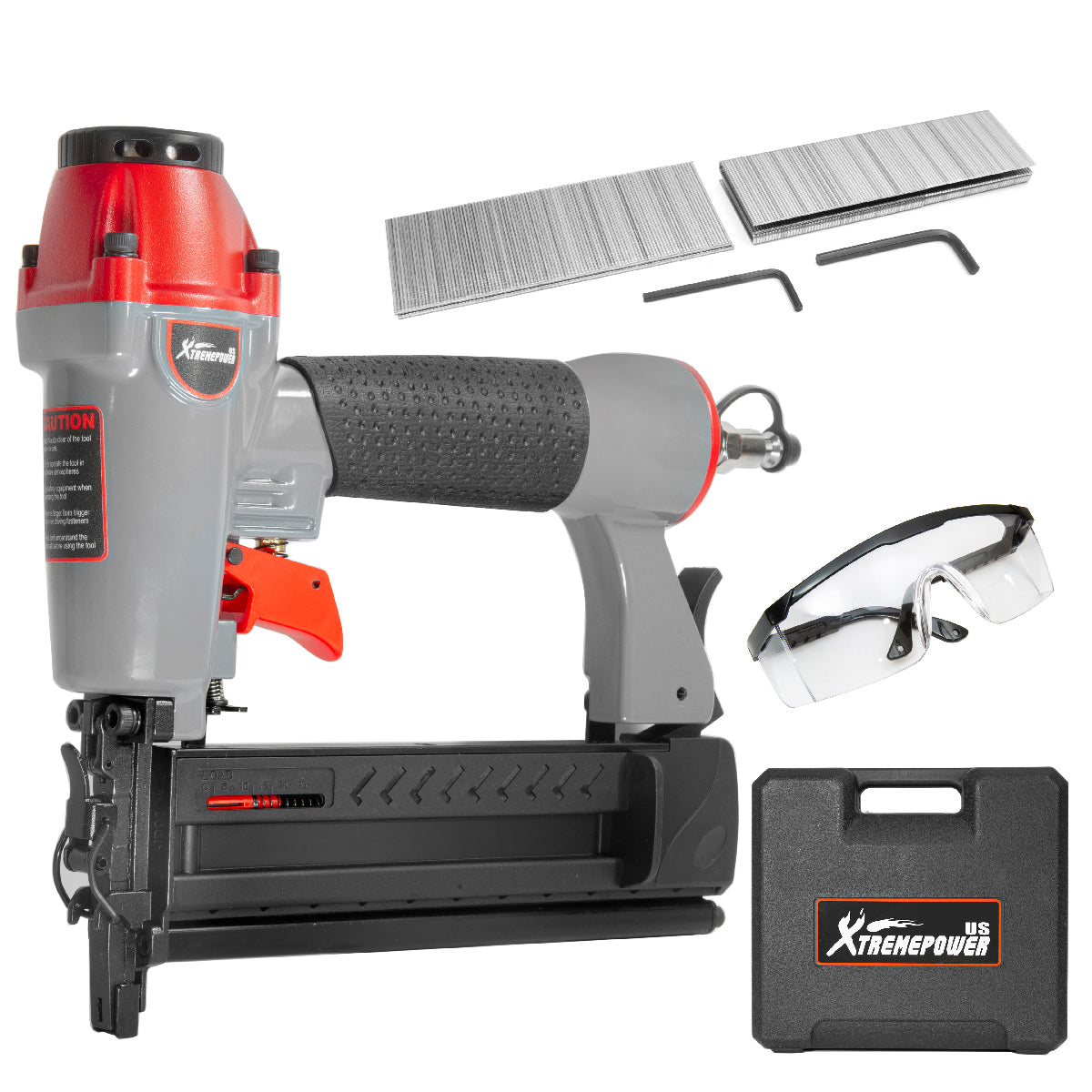 XtremepowerUS 44430 Pneumatic Brad Nailer 2-in-1 Nail Gun Staple Gun 1 ...