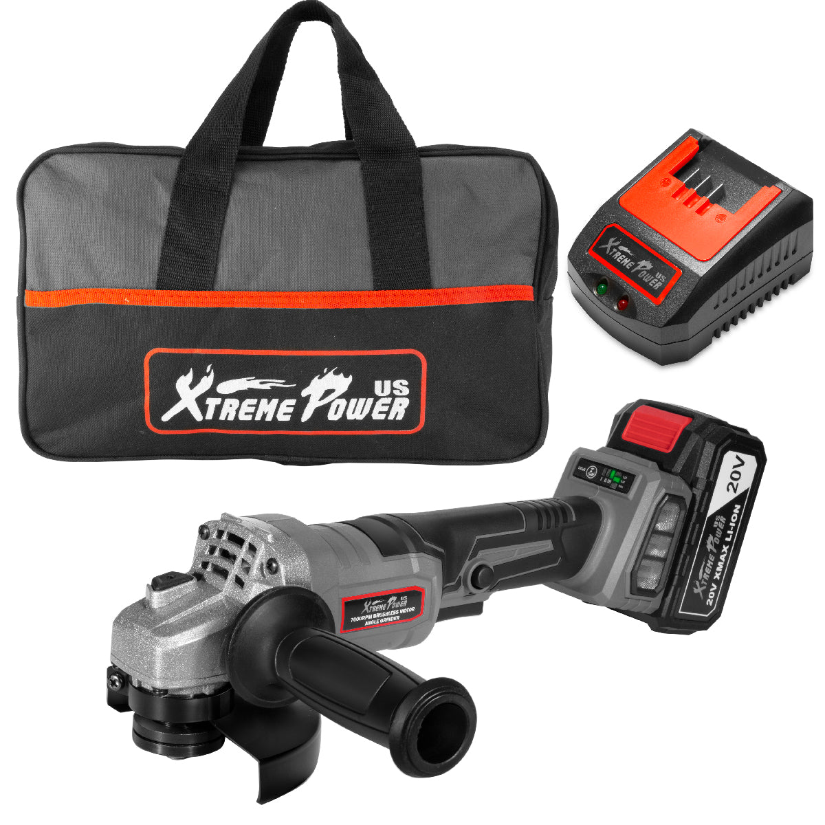XtremepowerUS 47512 Angle Grinder 4-1/2"-5" w/Li-Ion Battery Cordless ...