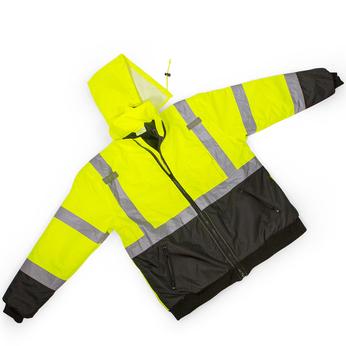Hi-Vis Class 3 Safety Jacket Neon Reflective Coat Bomber Jacket XXXL ...