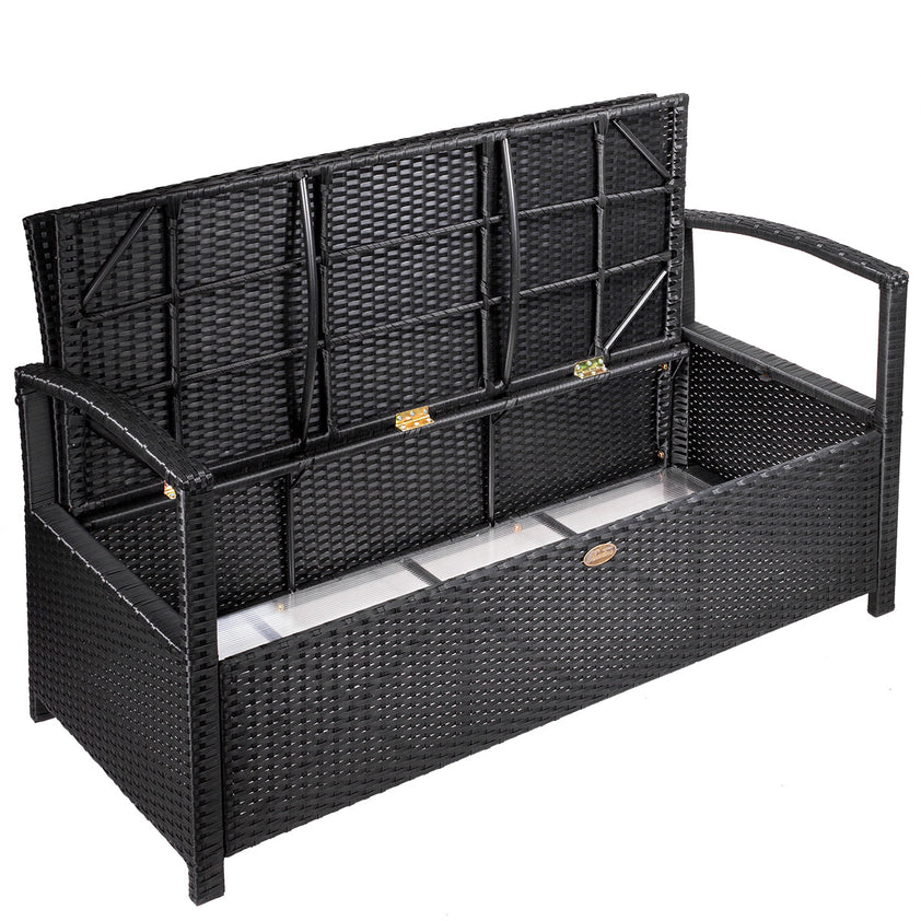 Barton Outdoor Patio Deck Box Storage Bench w/ Seat Cushion Furniture ...